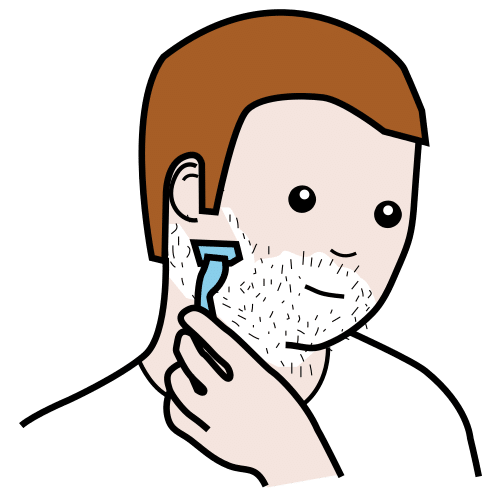 se raser – raser – rasé – rasée – rasage